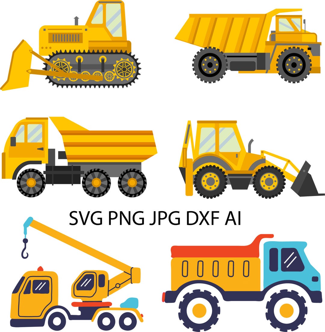 Construction Svg Bundle, Construction Trucks Silhouette SVG Cut Files ...