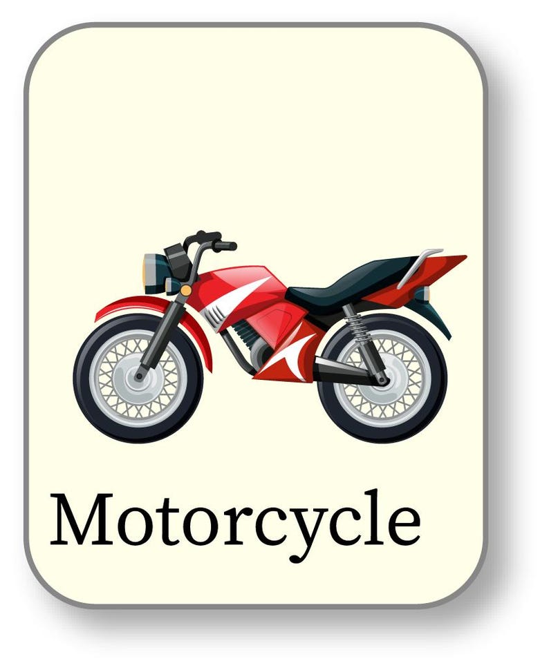Vehicles Flash Cards: Montessori Learning for Toddlers (printable ...