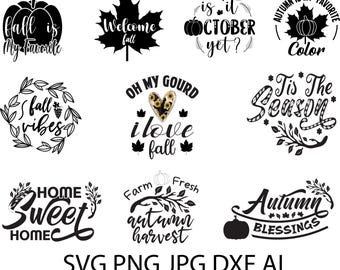 Fall SVG Bundle, Fall Sign, Autumn Svg, Thanksgiving Svg, Fall Svg ...