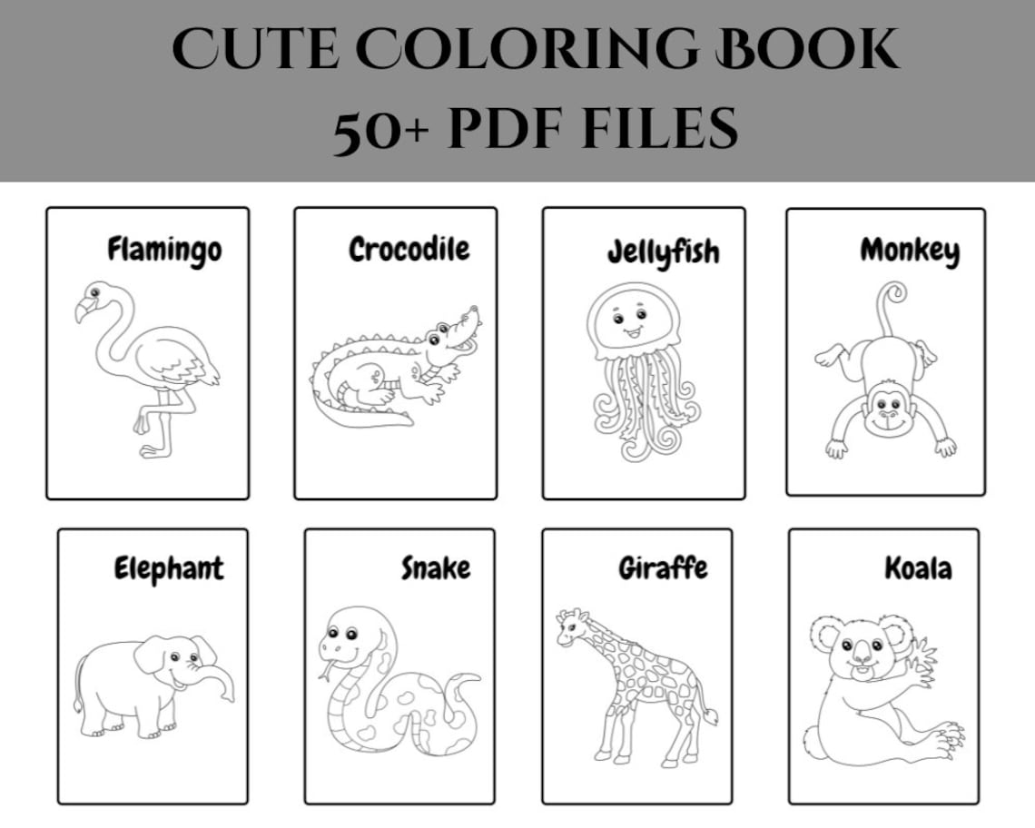 Animal Coloring Book Printable Coloring Pages for Kids, Toddlers ...