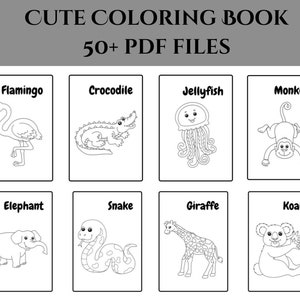 Animal Coloring Book Printable Coloring Pages for Kids, Toddlers ...