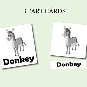 16 Farm Animals Flash Cards, Montessori Flashcards, Educational Cards ...