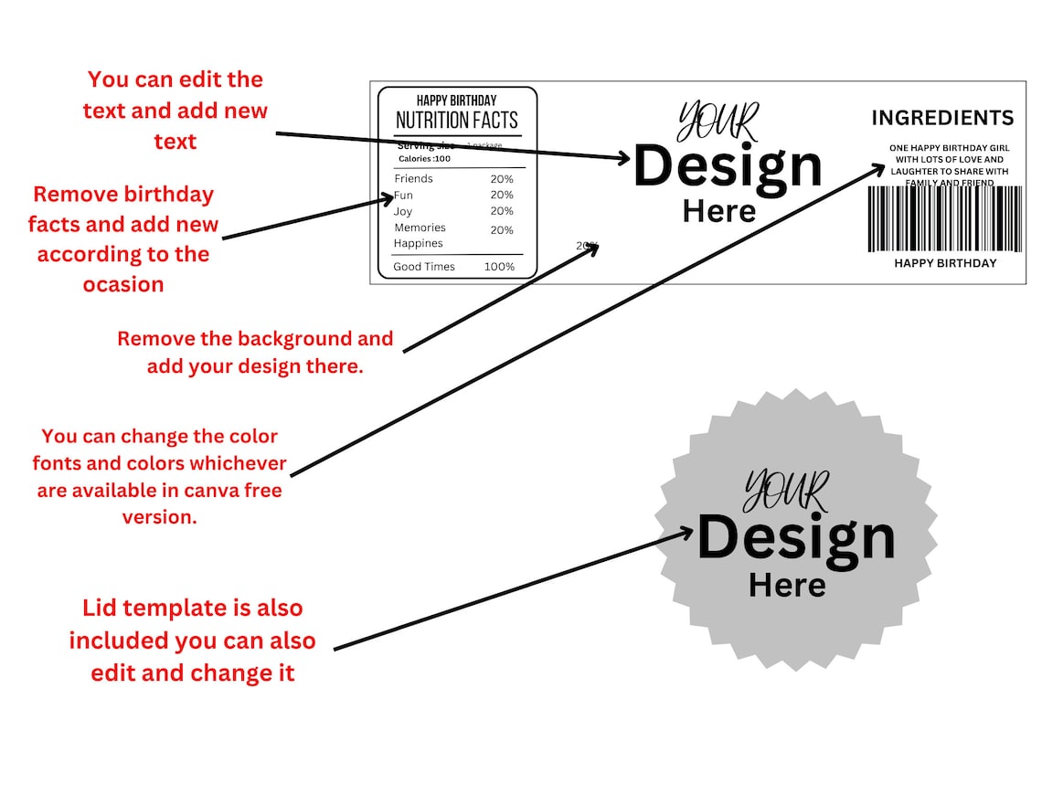 Pringles 1.3 Oz Labels Template: Canva Editable Design (digital Item ...