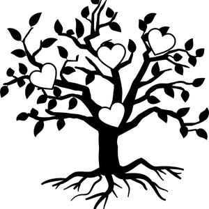 Family Tree Svg 2 to 7 Members, Family Svg, Heart Svg, Family Reunion ...