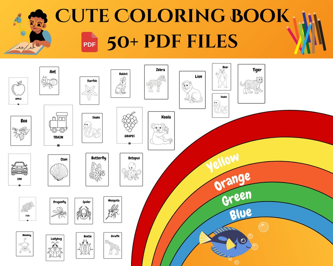 Animal Coloring Book Printable Coloring Pages for Kids, Toddlers ...