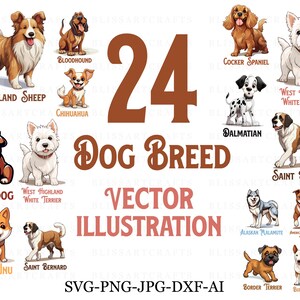 Dog Breeds SVG Bundle, Digital Line Art & Minimalist Vector Dogs, SVG ...
