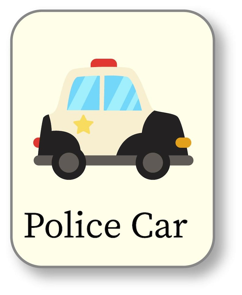 Vehicles Flash Cards: Montessori Learning for Toddlers (printable ...