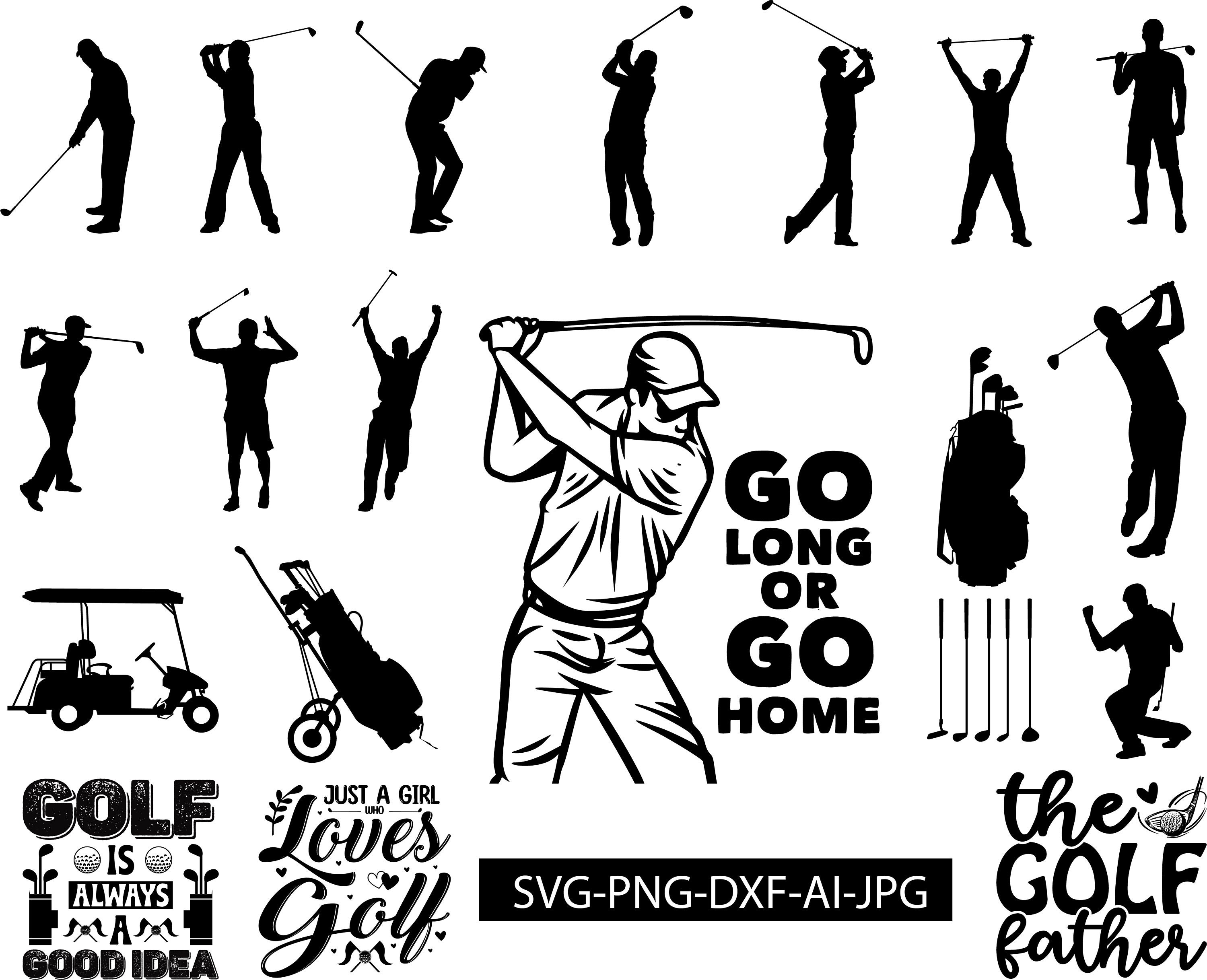 Golf SVG Bundle, Golf Player Svg, Golf Silhouette, Cricut Cut Files ...