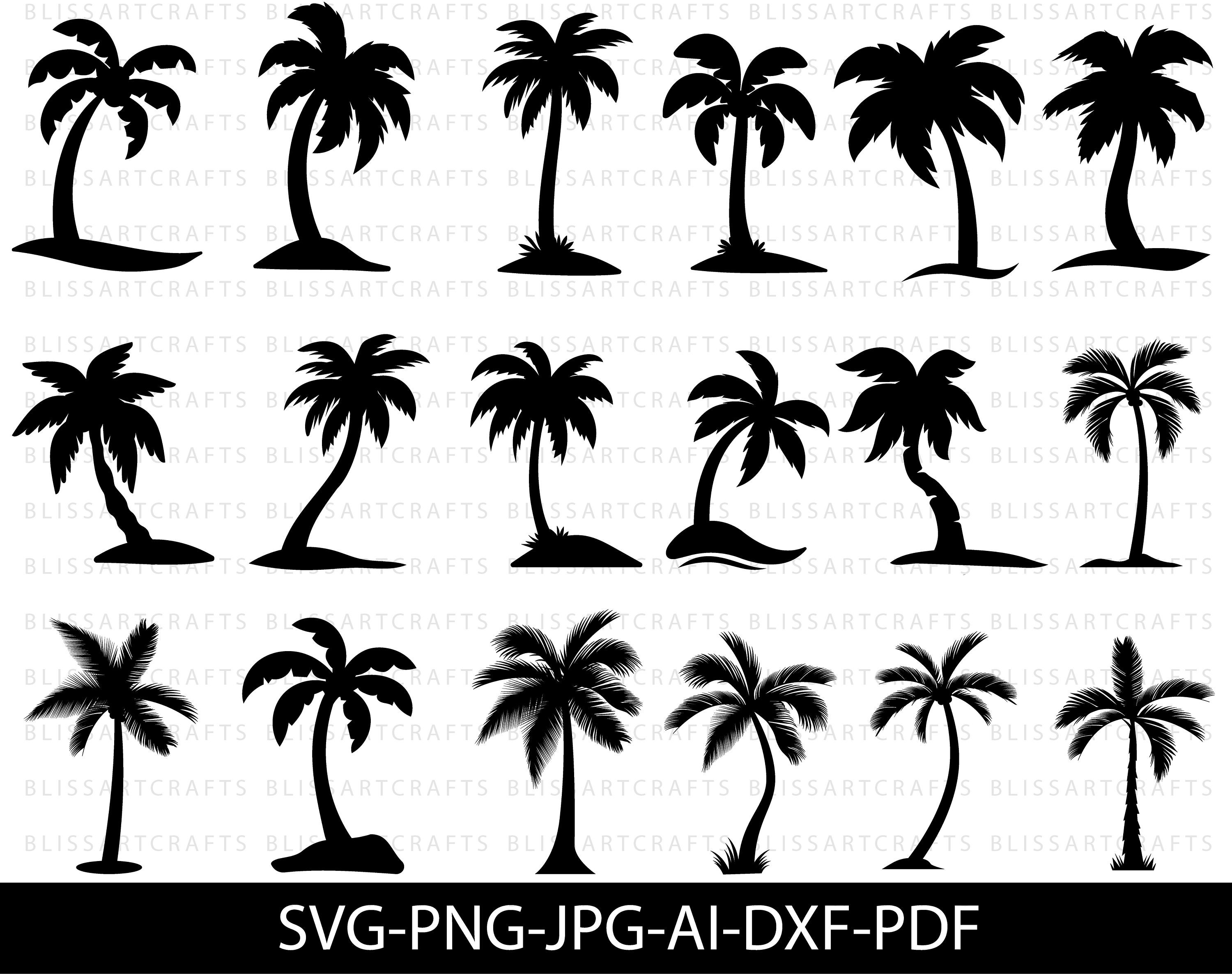 Palm Tree SVG, Palm Tree Bundle, Palm Tree Clipart, SVG Cut Files for ...