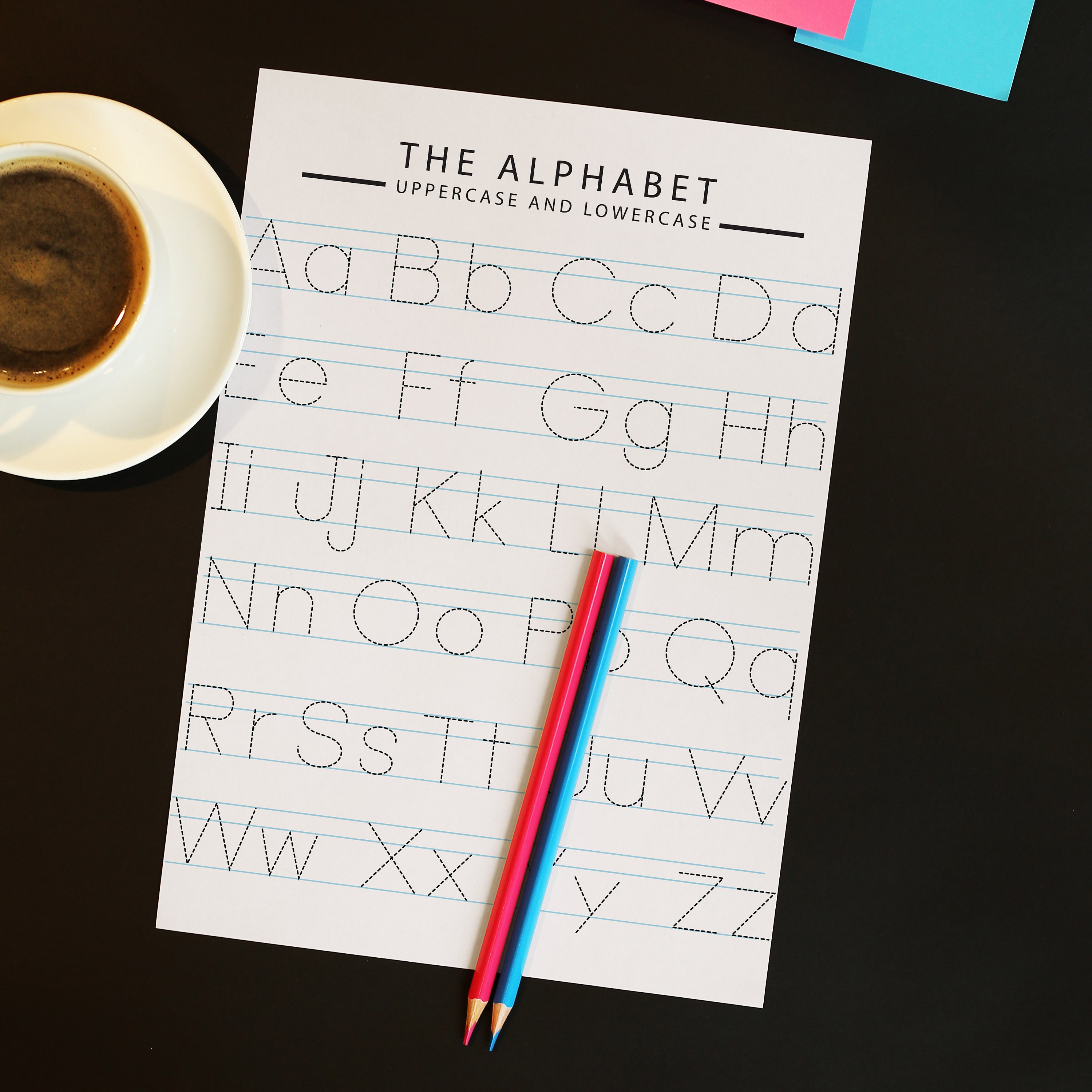 ABC and Number Tracing Sheets Printable Handwriting Practice for ...