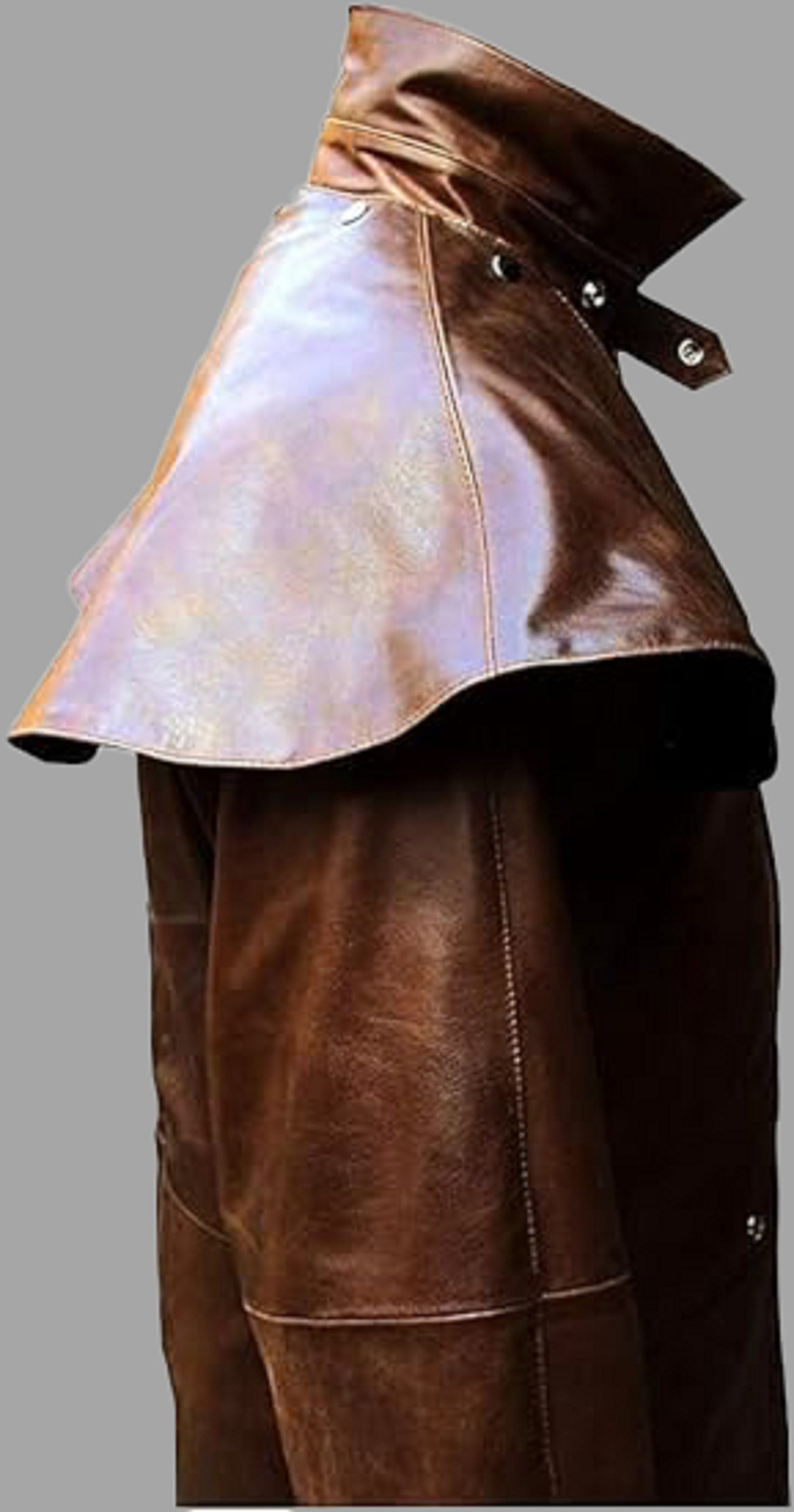 Handmade Long Length Leather Duster Coat/ Men's Gothic Steampunk Trench ...