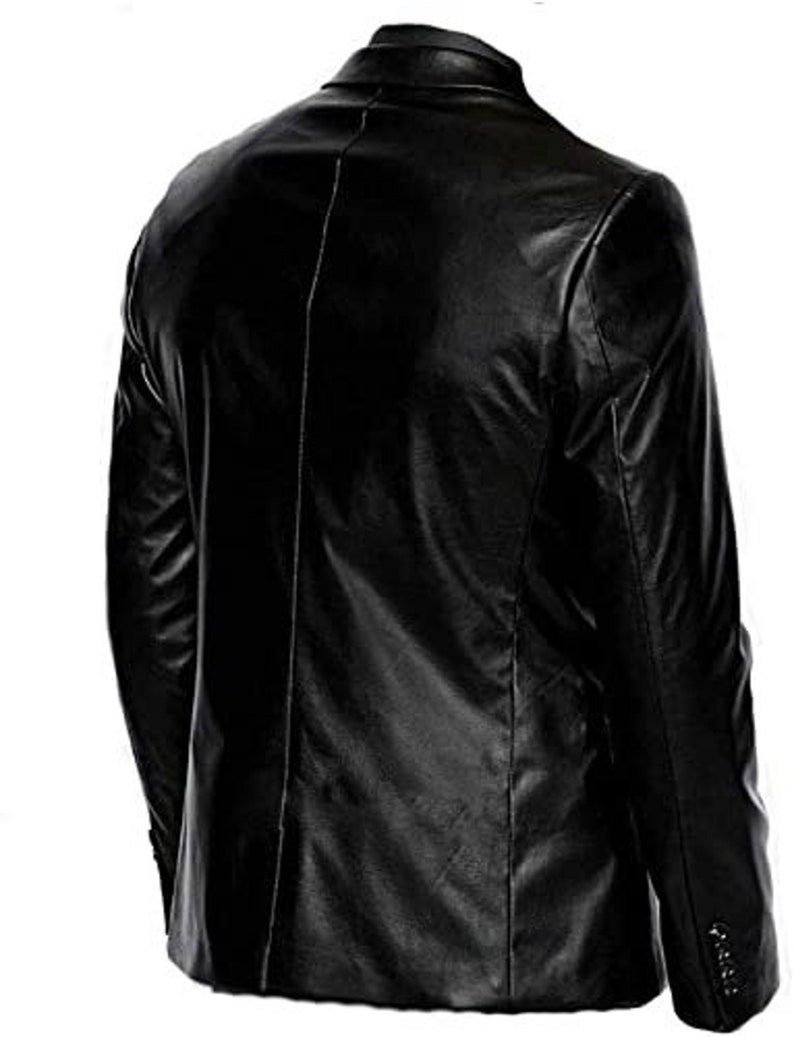Handmade Slim Fit Black Leather Blazer: Men's Genuine Leather Coat - Etsy