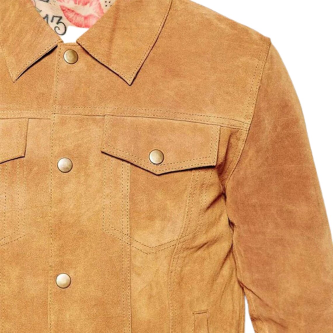 Men's Cowboy Suede Leather Trucker Jacket/ Handmade Suede Western ...