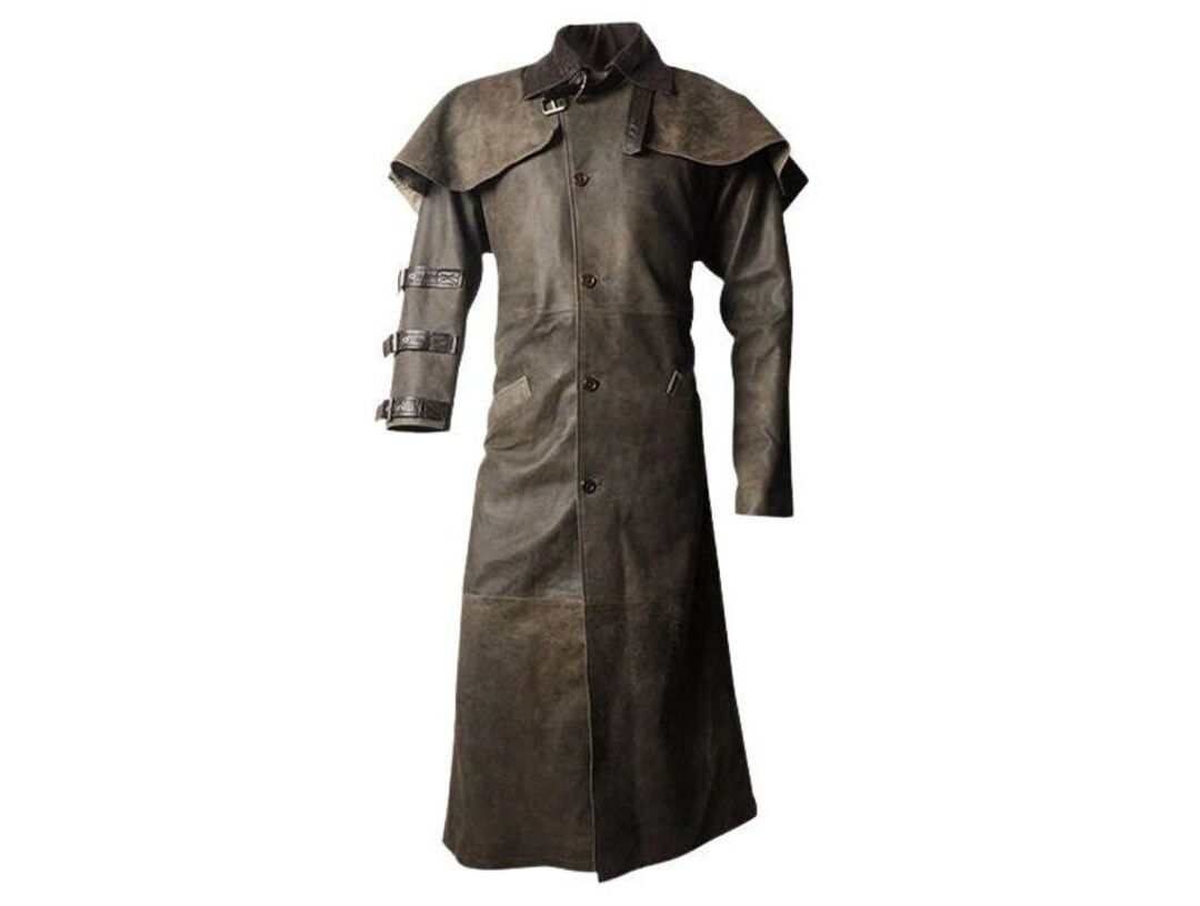 Handmade Full Length Leather Duster Coat: Gothic Cosplay Halloween ...