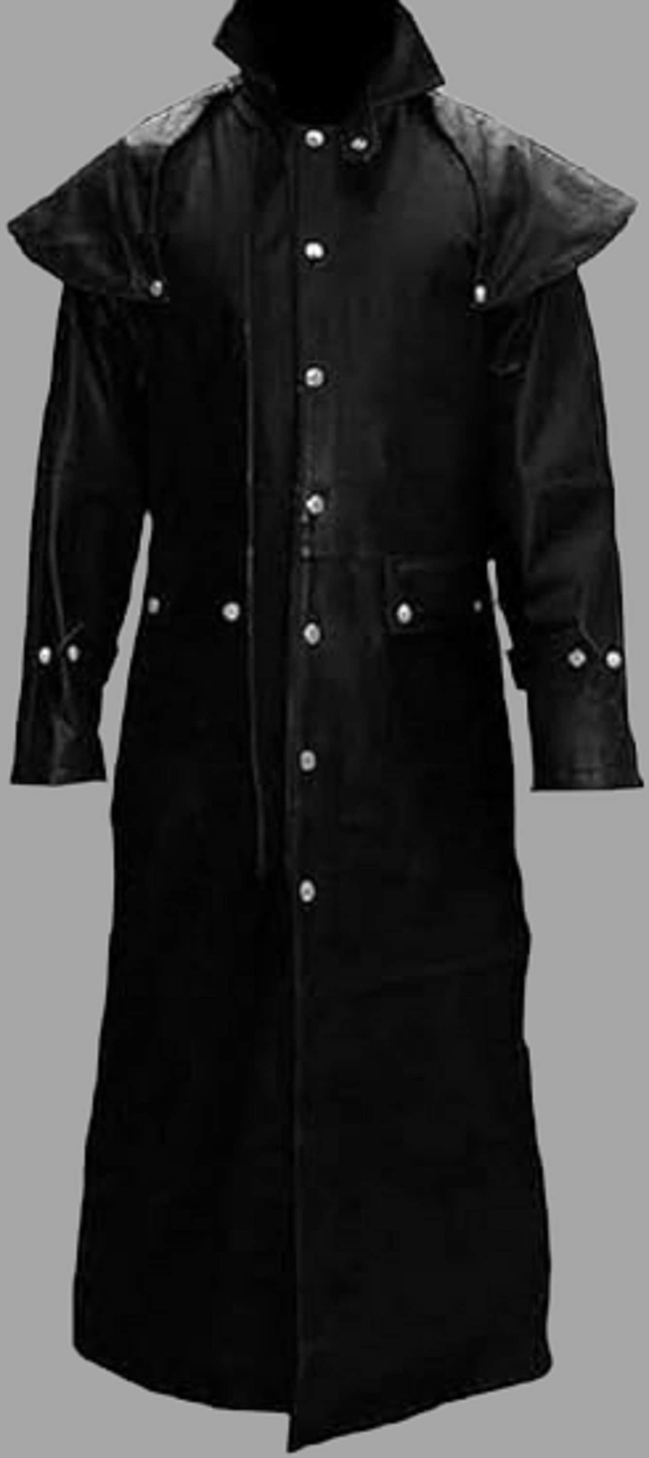 Handmade Long Length Leather Duster Coat/ Men's Gothic Steampunk Trench ...