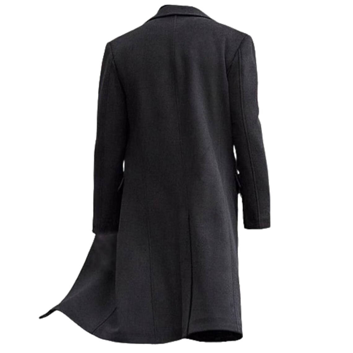 Men's Wool Overcoat/ Black Full Length Wool Coat/ Longline Winter Wool ...
