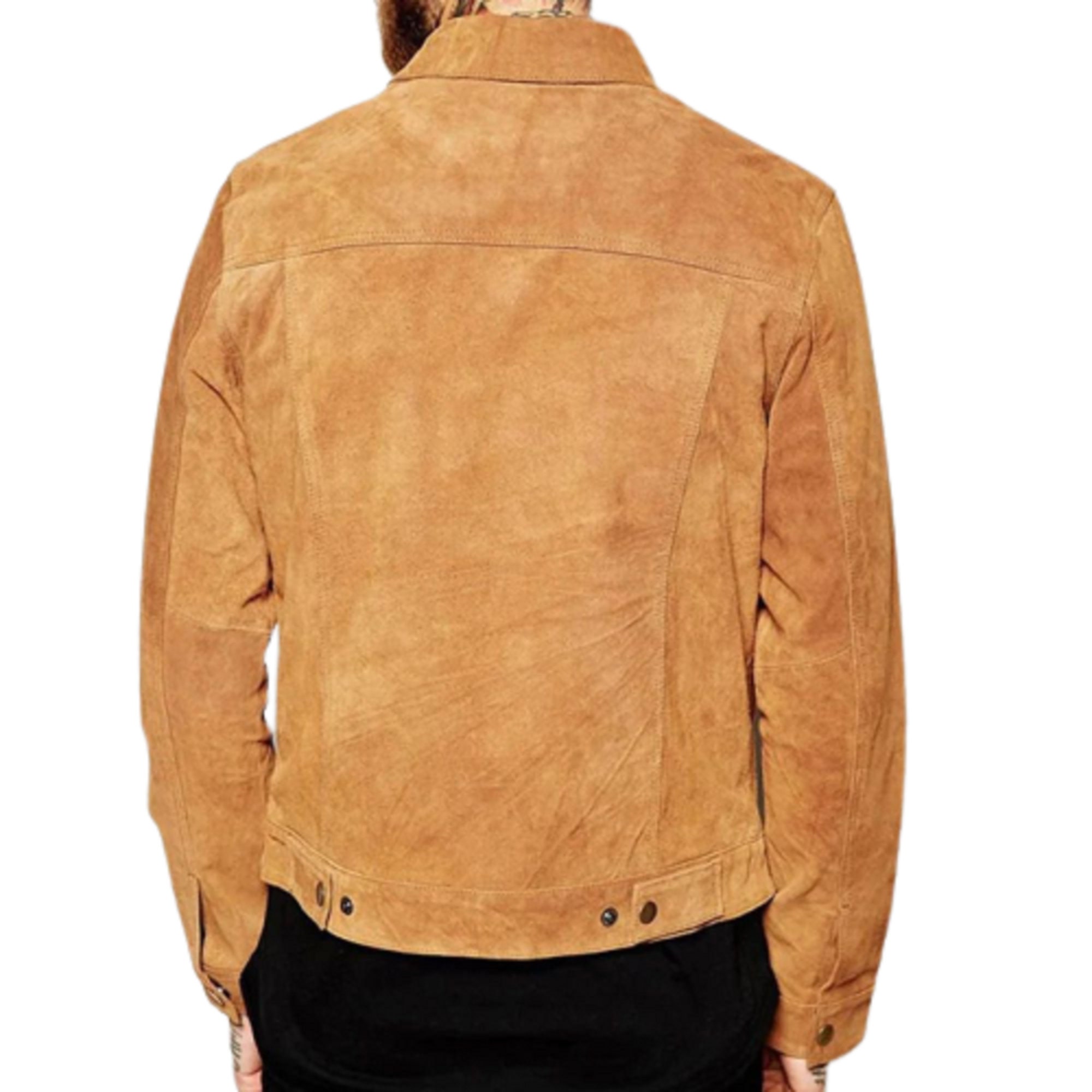 Men's Cowboy Suede Leather Trucker Jacket/ Handmade Suede Western ...