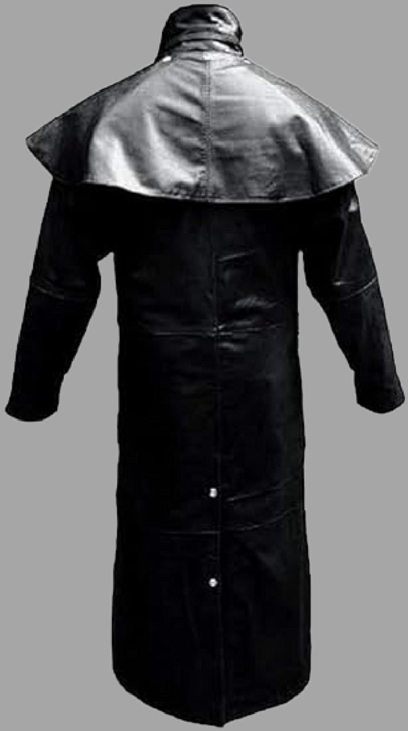 Handmade Long Length Leather Duster Coat/ Men's Gothic Steampunk Trench ...