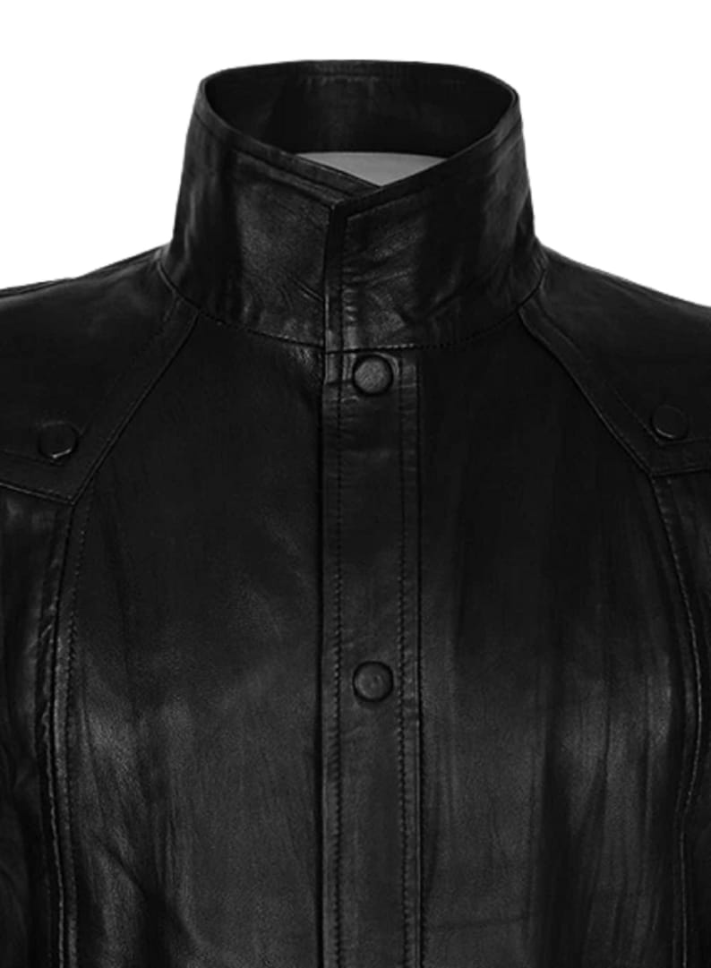 Men's Handmade Neo Matrix Long Leather Trench Coat/ Black Leather ...