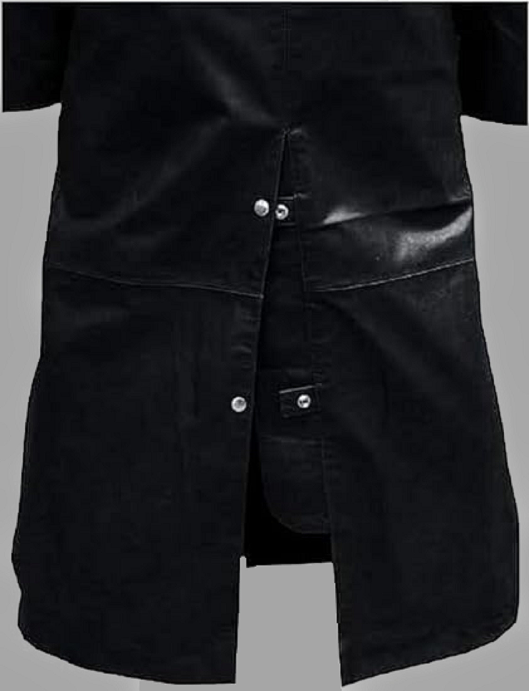 Handmade Long Length Leather Duster Coat/ Men's Gothic Steampunk Trench ...
