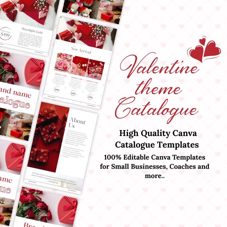 Valentine Catalogue Canva Template | Editable Small Business Templates ...