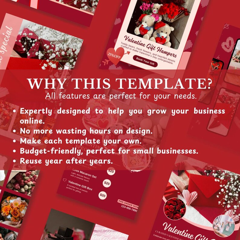 50 Valentine Canva Templates | Small Business Instagram Posts - Etsy