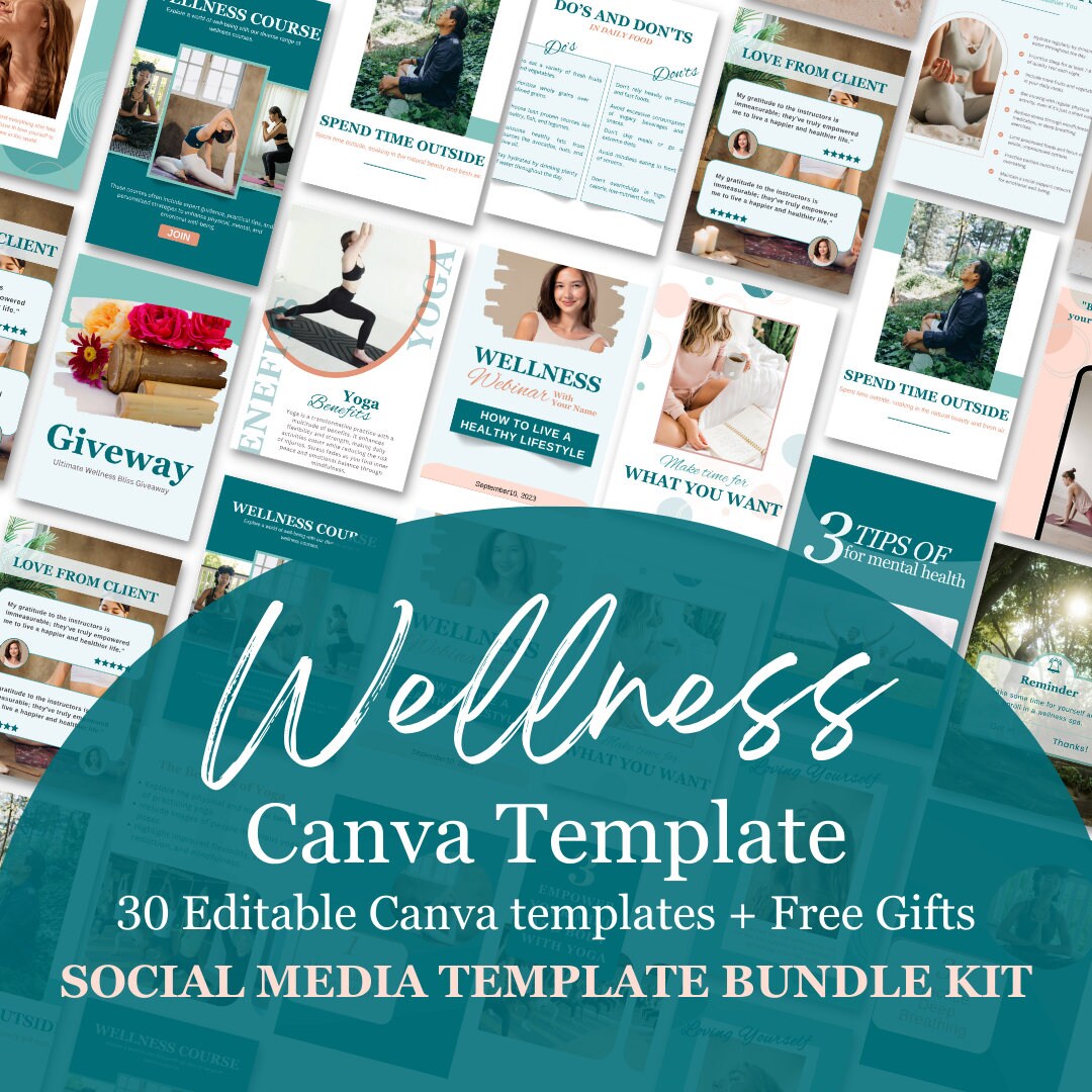 30 WELLNESS INSTAGRAM POST Wellness Customized Canva Template Canva ...