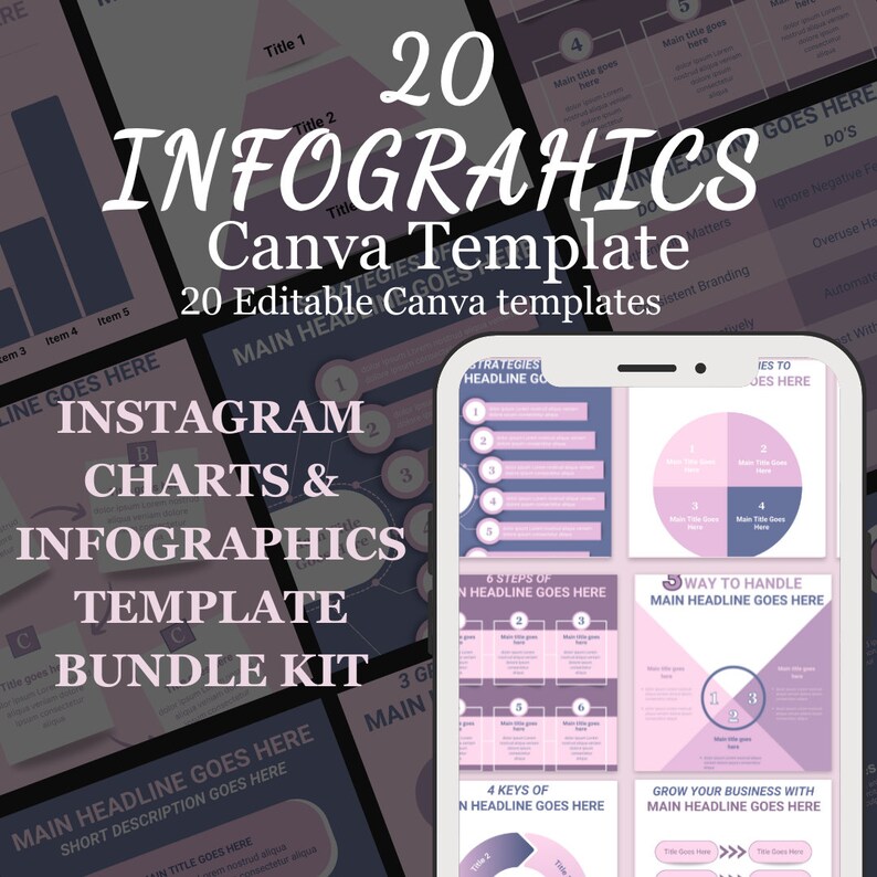 20 INFOGRAPHICS CANVA EDITABLE Template Customizable Charts and Graphs ...