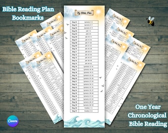 One Year Chronological Bible Reading Bookmarks for Completing the Bible ...
