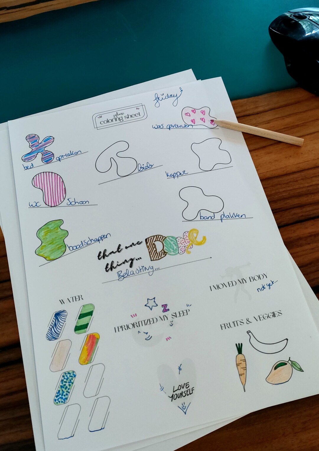 Selfcare Coloring Sheet - Instant Printable Download - Etsy