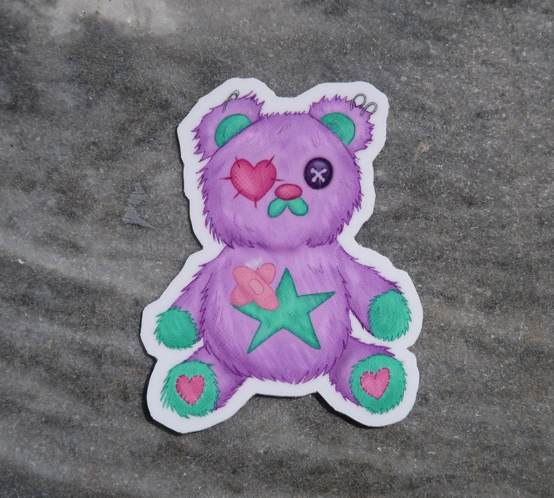 Cute Teddy Bear Sticker - Etsy