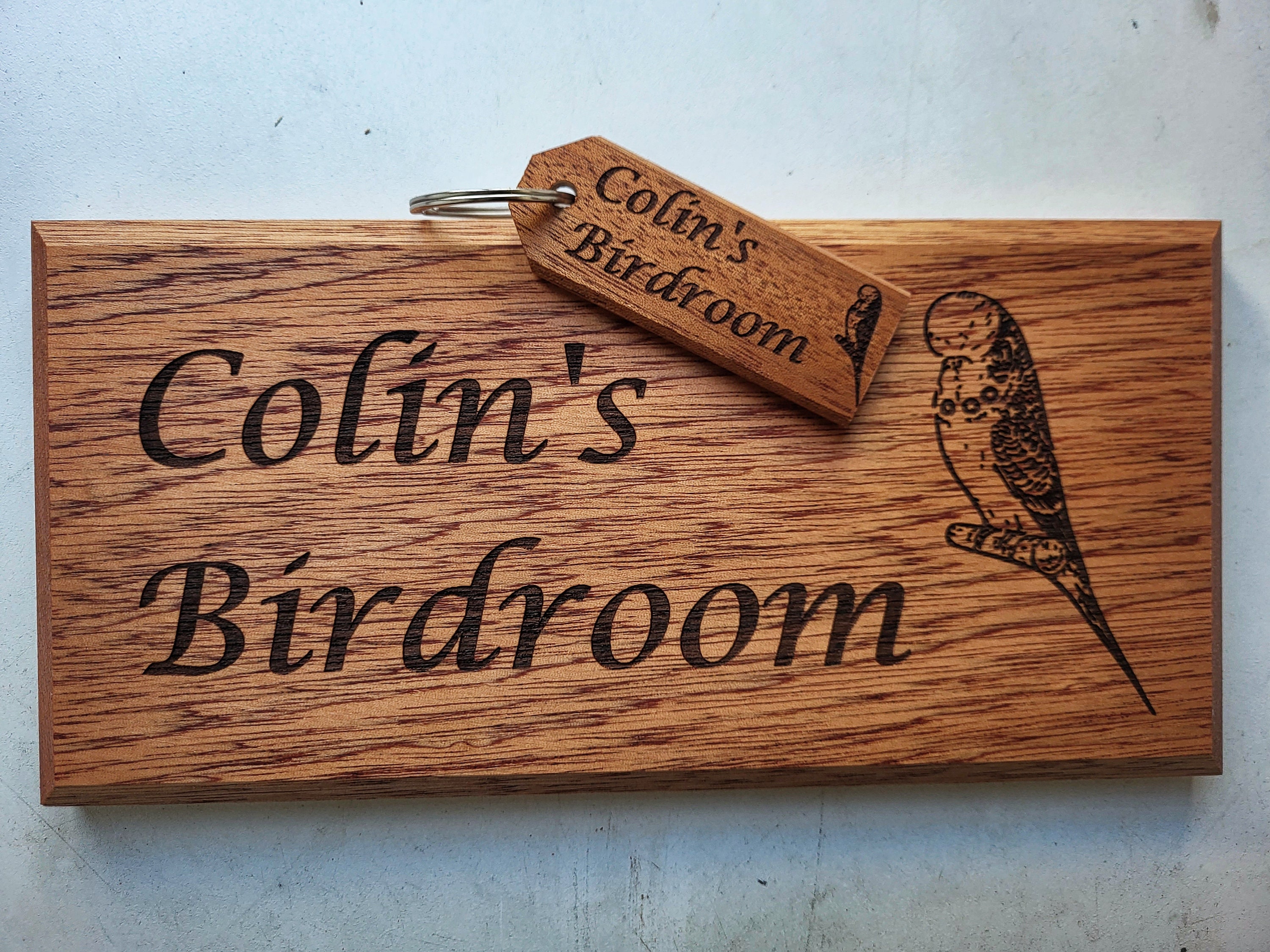 Personalized Hardwood Aviary Sign, Laser Engraved Bird Room Plaque ...