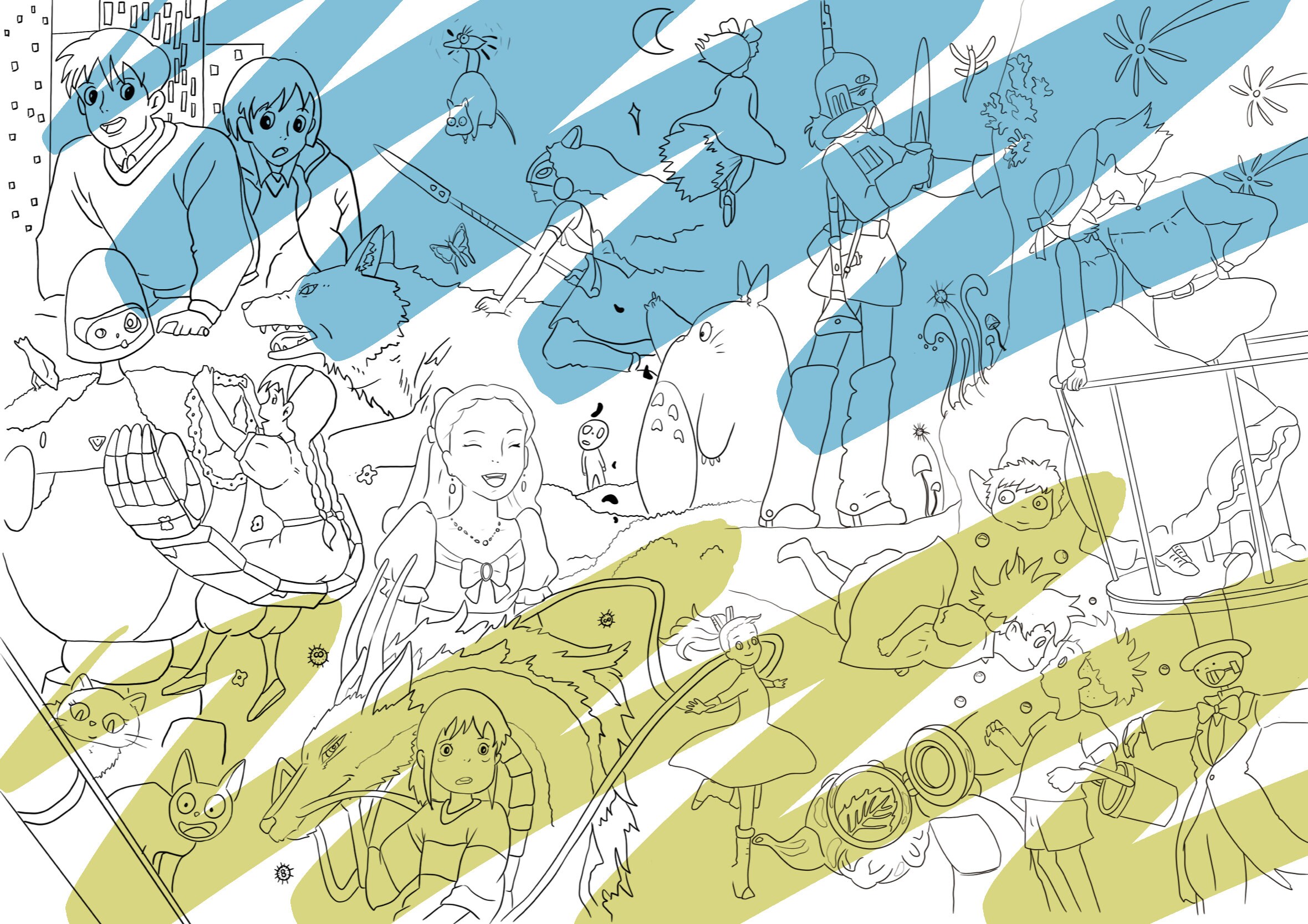 Studio Ghibli Coloring Page - Etsy Australia