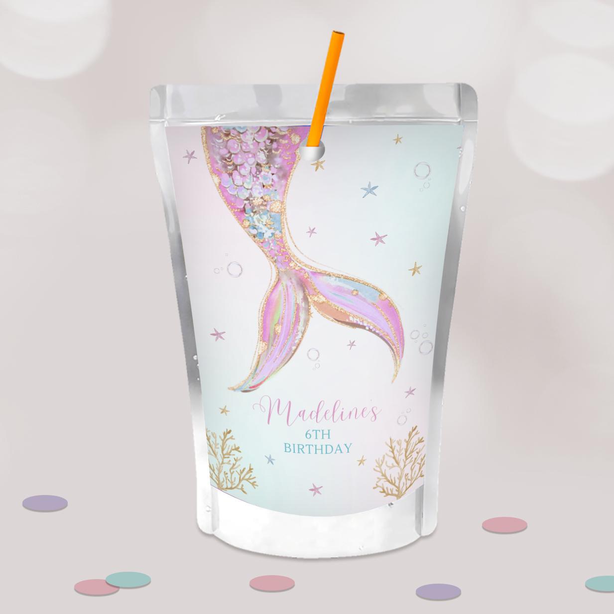 Editable Mermaid Party Favors Package Birthday Party Decor Party ...