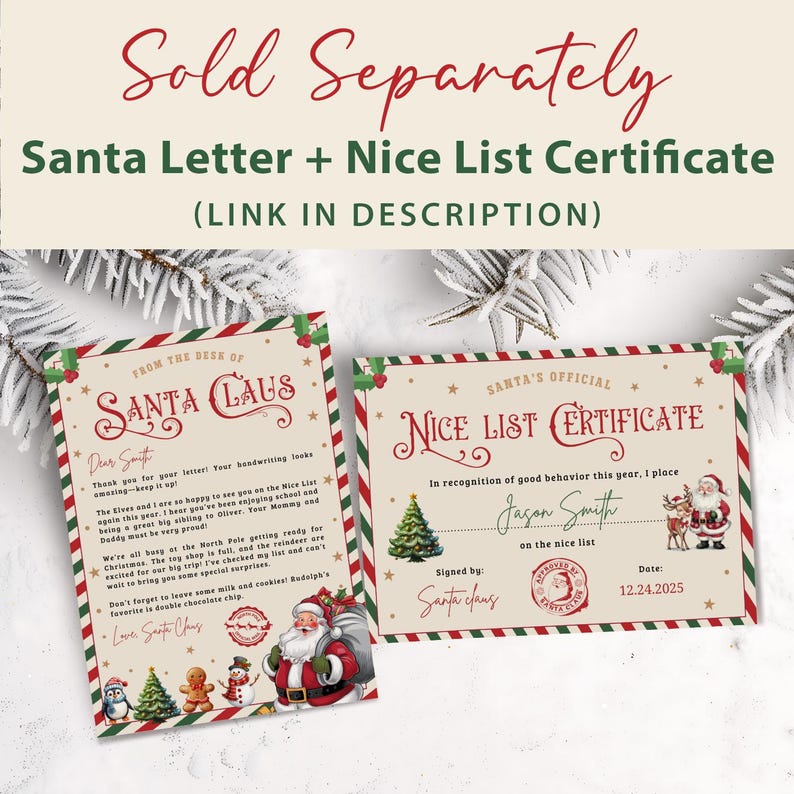 Envelope Letter From Santa, Official Santa Stamped Envelope Digital ...