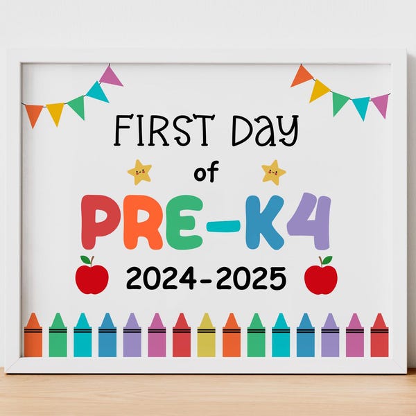First Day of Pre K - Etsy