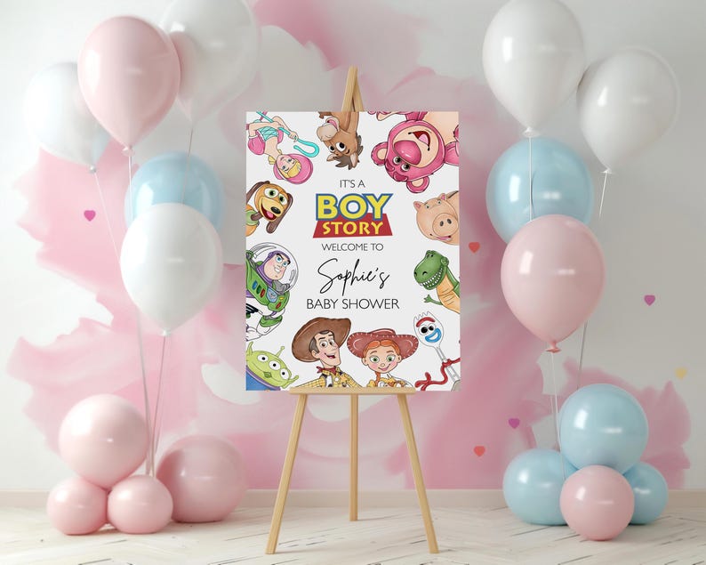 Toy Story Baby Shower Welcome Sign, Boy Birthday Banner (digital ...