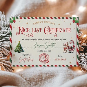 EDITABLE BUNDLE Approved Letter From Santa Approved Letter + Nice List ...