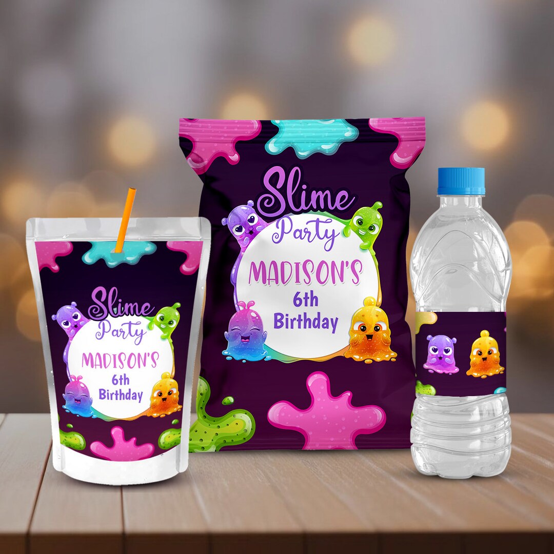 Slime Party Kit, Slime Birthday Decoration, Printables Chip Bag, Water ...
