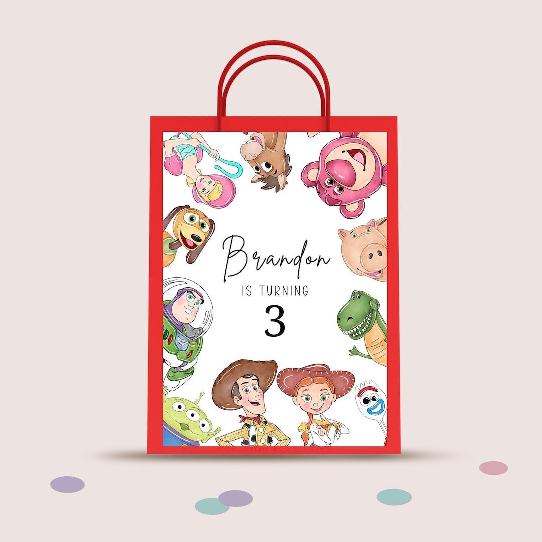 Editable Toy Story Party Theme Gift Bag Labels, Toy Story Birthday Gift ...
