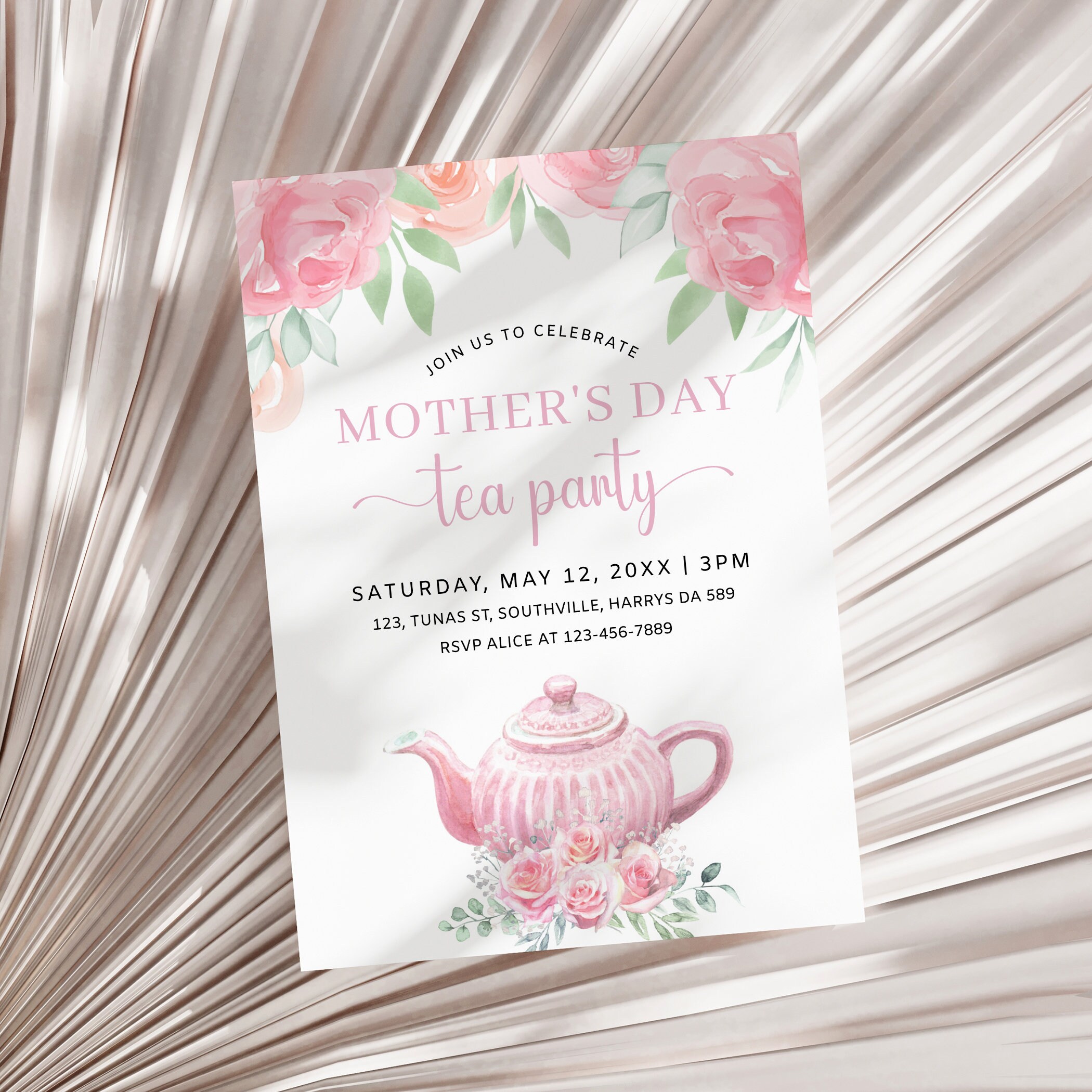 Mothers Day Tea Party Invitation Mother's Day Brunch Invite Mommy and ...