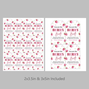 Editable Strawberry Thank You Gift Tag, Teacher Staff Volunteer ...