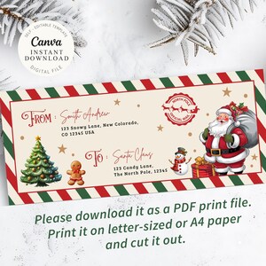Envelope Letter From Santa, Official Santa Stamped Envelope Digital ...