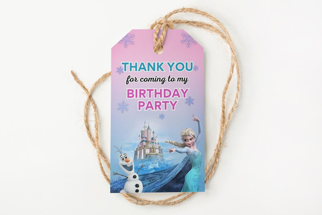 Elsa Frozen Birthday Favor Tag, Winter Theme (editable, Digital ...