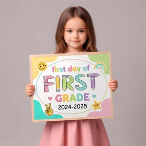 FIRST GRADE 2024-25 SIGN | 1st Day of First Grade Sign | Start of ...
