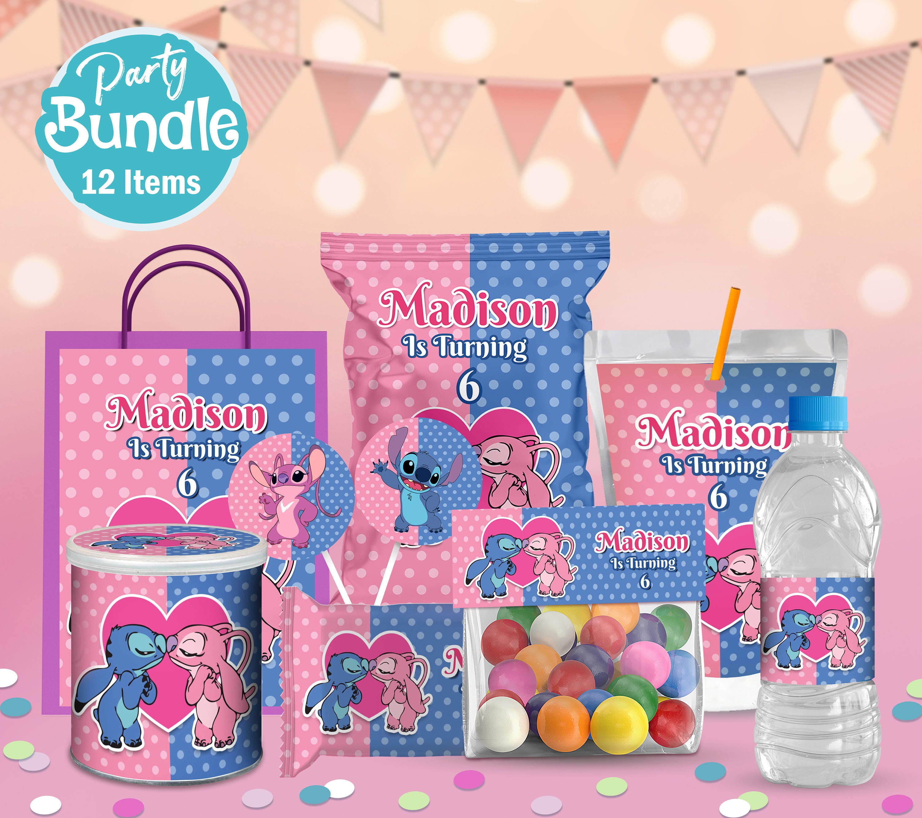 Stitch Angel Party Decorations, Stitch Party Favors, Stitch Birthday ...