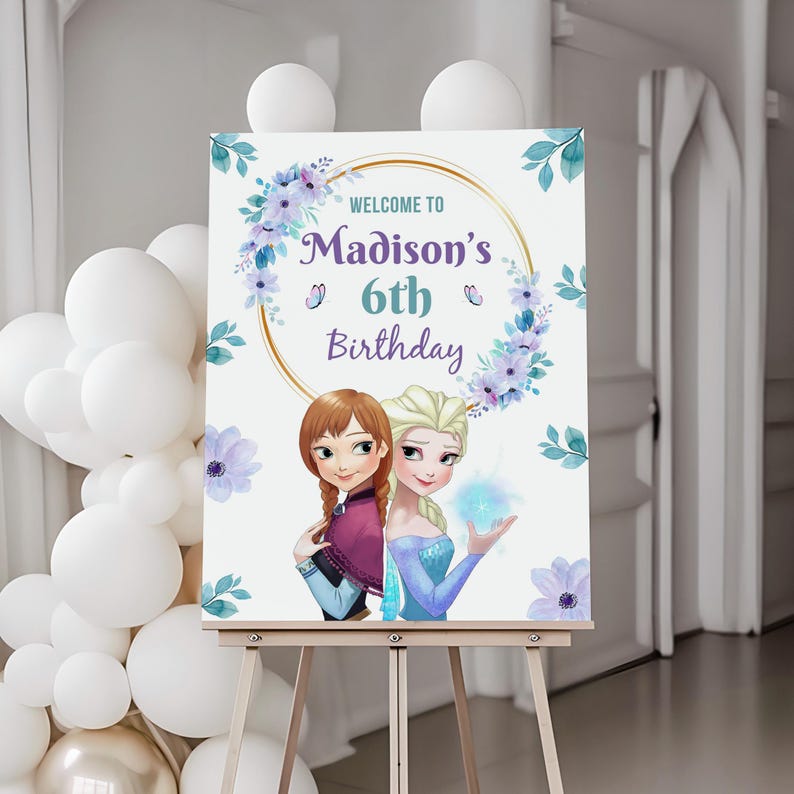 Elsa Birthday Welcome Sign, Frozen Party Decor (digital Download) - Etsy