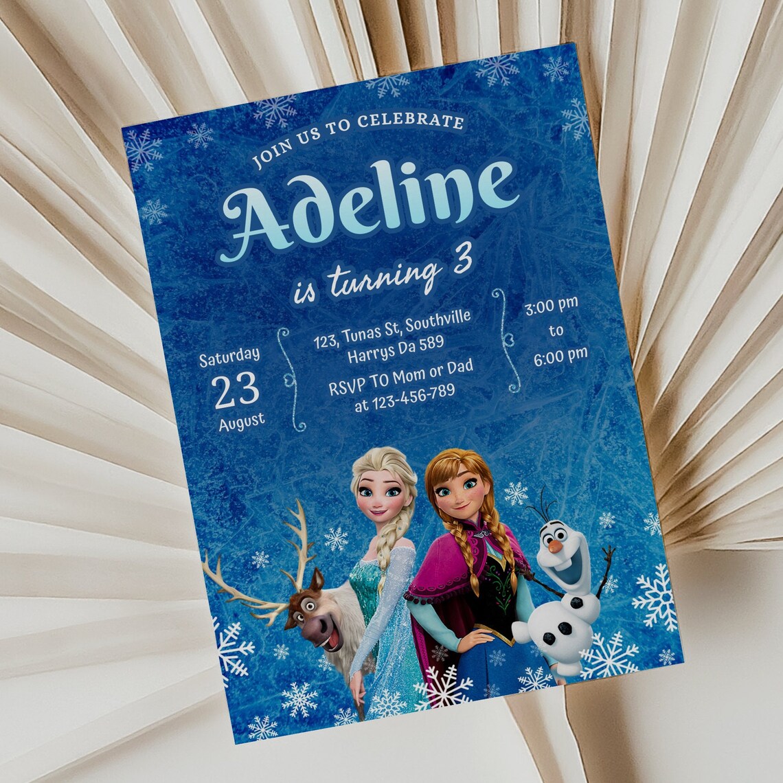 Editable Frozen Birthday Invitation Template, Princess Elsa Girl Evite ...