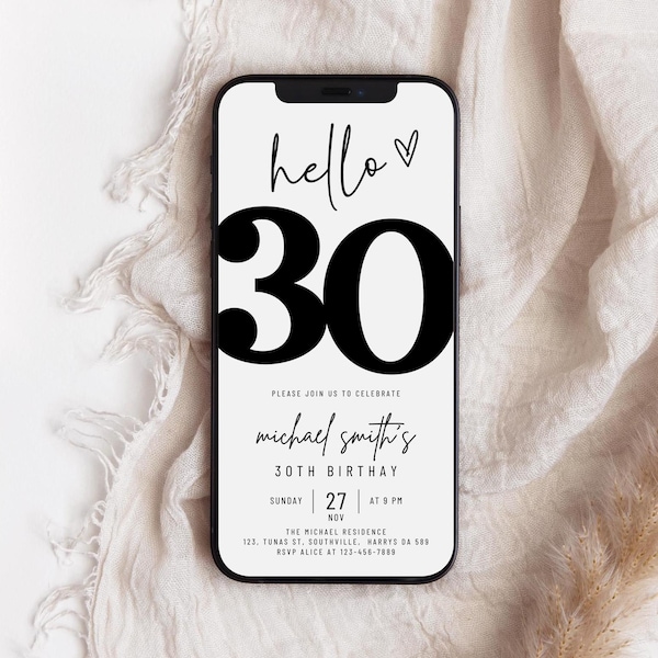 30th Birthday Invitation - Etsy UK