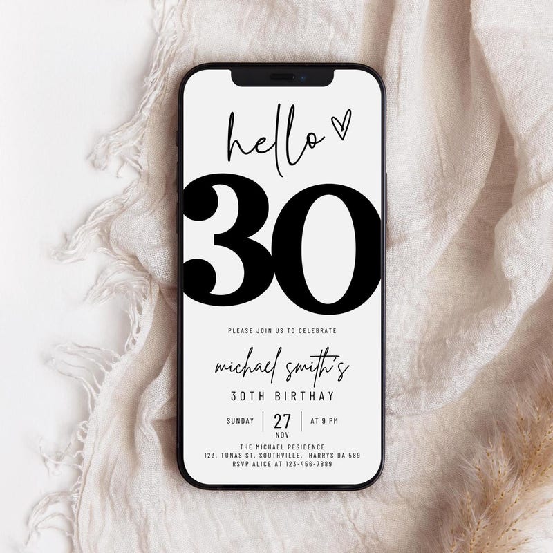 30th Birthday Invite - Etsy